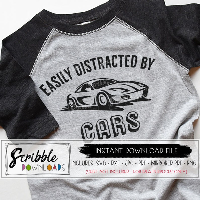 Car svg easily distracted by cars printable shirt iron on PDF | Etsy