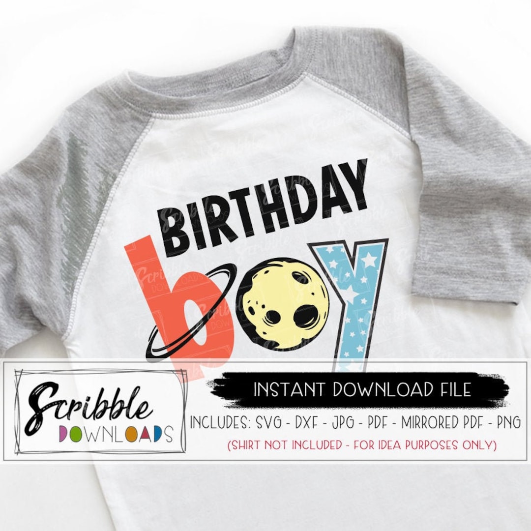 Birthday Boy Svg Space Theme Bday Moon Star Party Svg Clipart Kids Cut ...