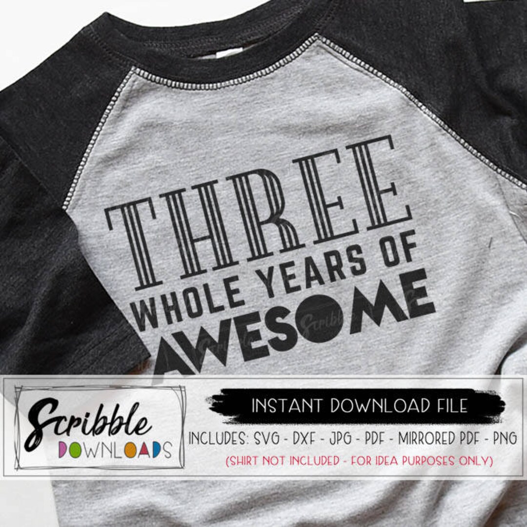 3 Svg Three Svg Birthday 3rd Svg Third Bday 3 Bday 3 Diy Shirt Iron on ...