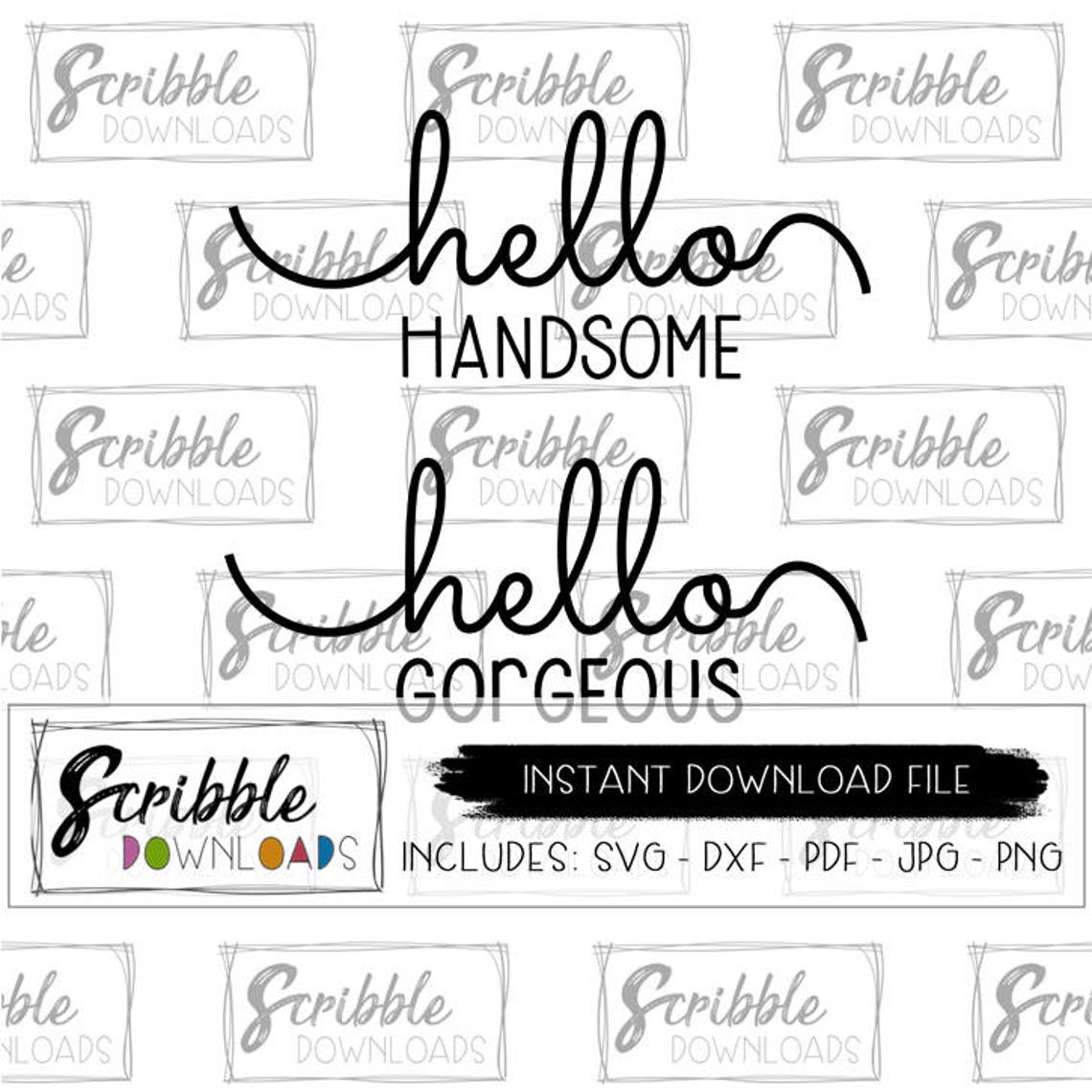 Hello Handsome SVG Twins SVG Twin Gift Clothing SVG - Etsy
