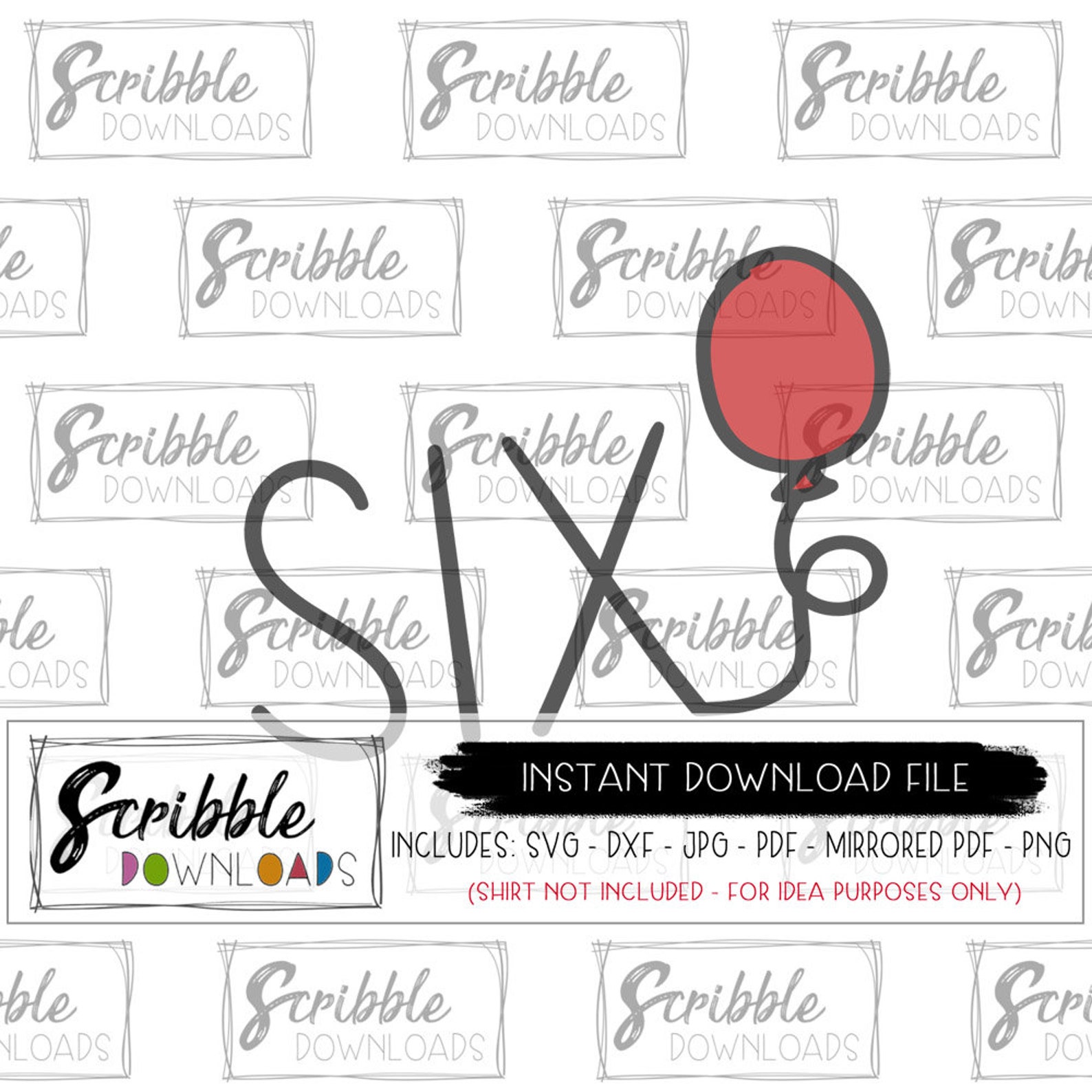 SIX 6 Birthday Svg Toddler Dxf Balloon Party Bday Svg Girl Boy - Etsy