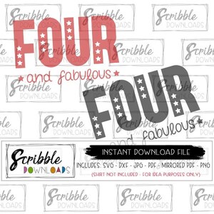 4 Svg Four Svg - 4th Birthday Svg Fourth Bday 4 Birthday Girl Boy Bday ...