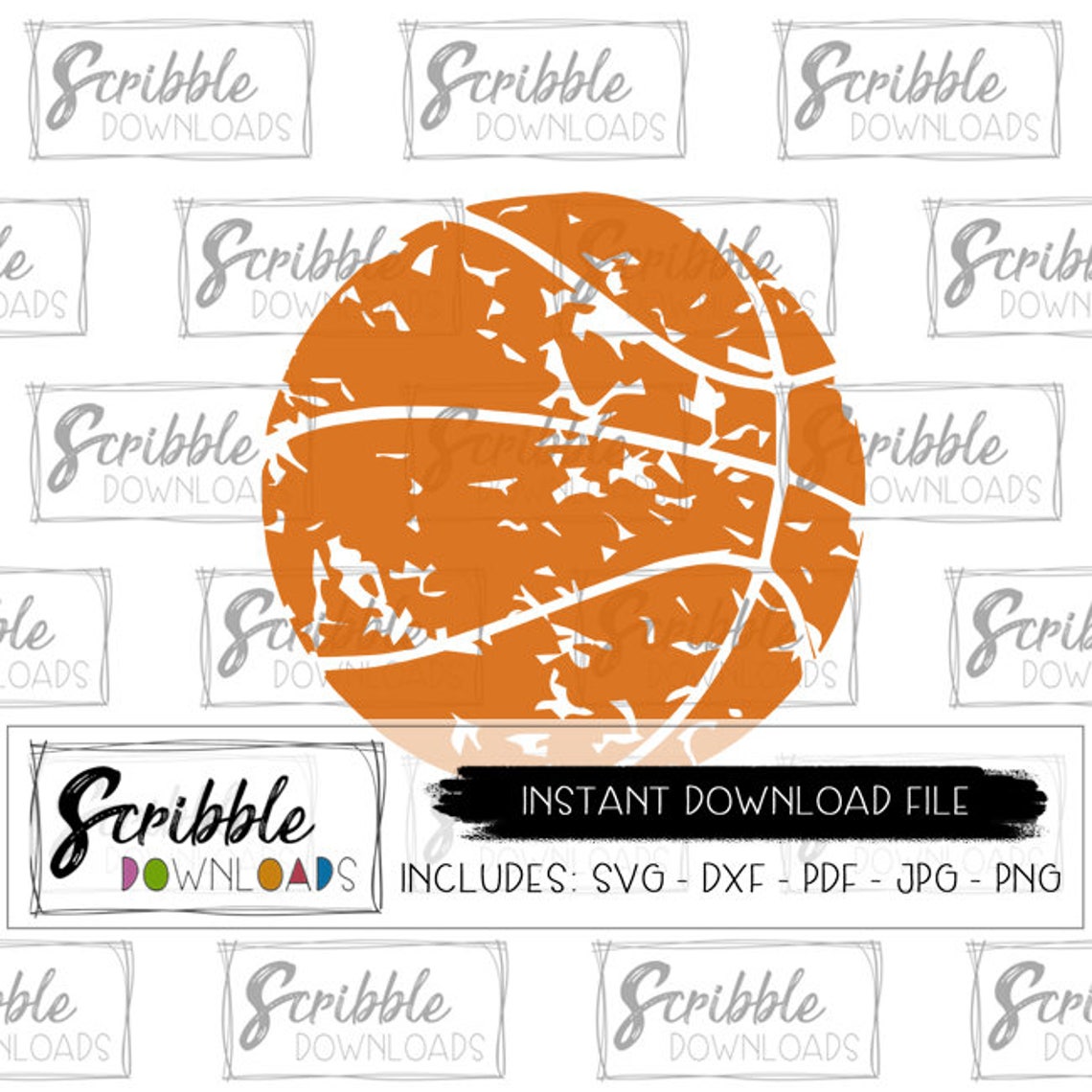 Basketball Distressed SVG Grunge Bball Instant Download Svg | Etsy