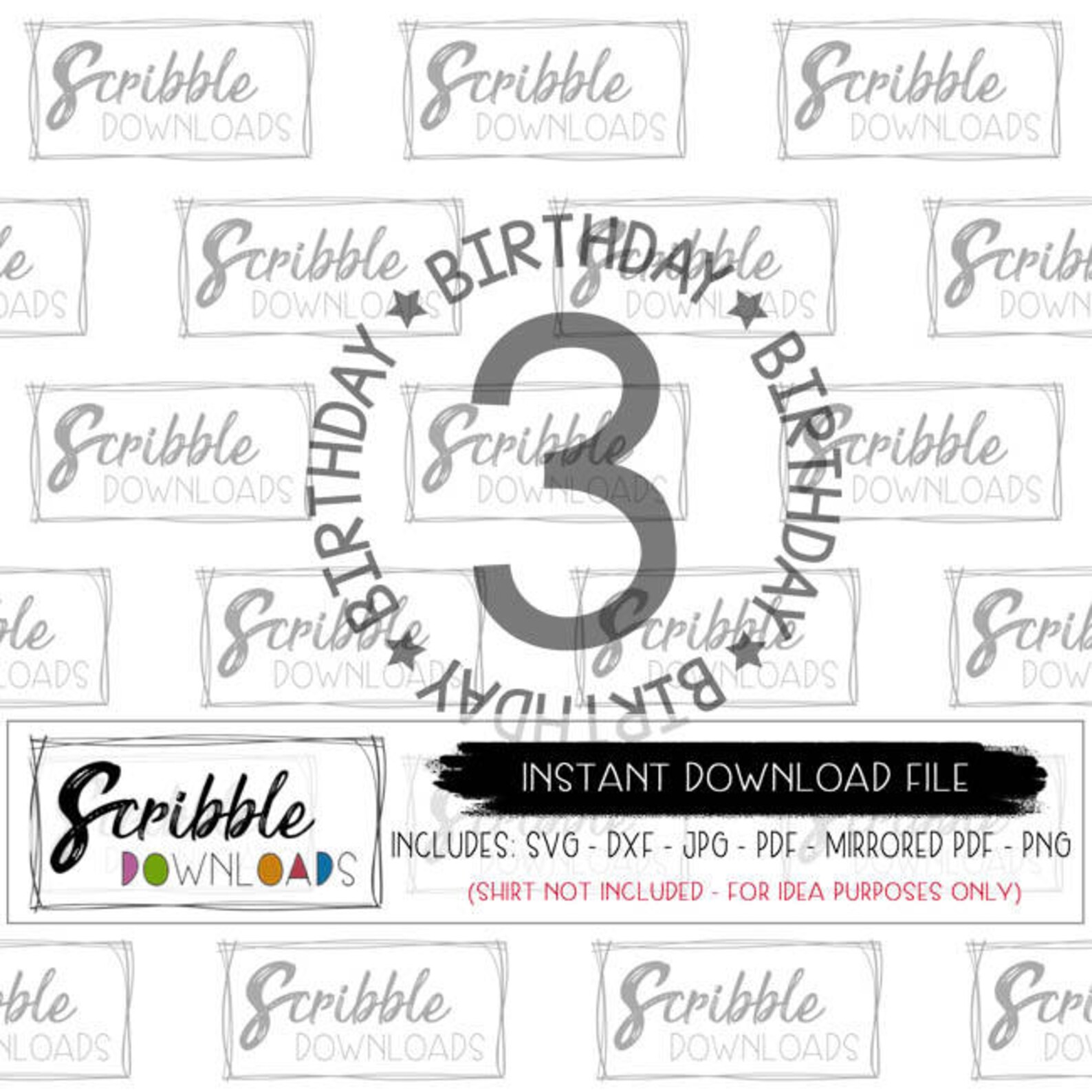 3 Svg Three Svg Birthday 3rd Svg Third Bday Allstar 3 - Etsy