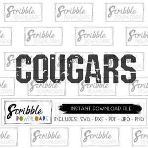 Cougars SVG - Distressed Sports Svg - Grunge - Cougars Svg Cougars ...