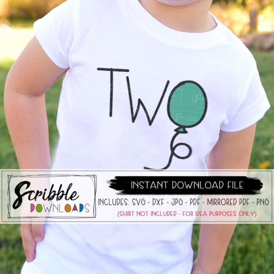 Two 2 Birthday Svg Second 2nd Birthday Balloon Party Bday Girl Boy ...