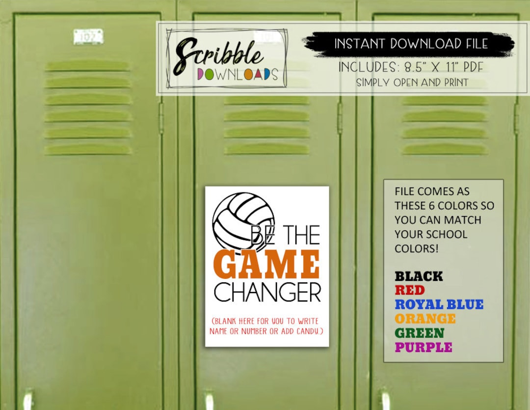 Volleyball Locker Decoration Printable SIGN Sports School Team PDF ...