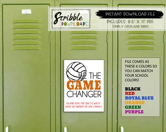 Locker Decoration Volleyball Printable Sports School Team PDF | Etsy