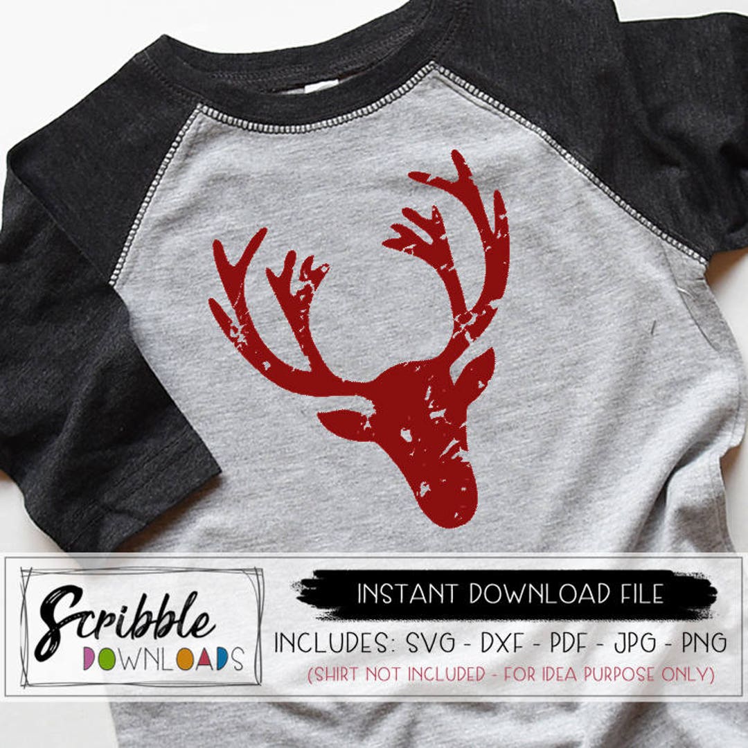 Reindeer Distressed Grunge SVG Deer Svg - Christmas Svg - Winter DXF ...