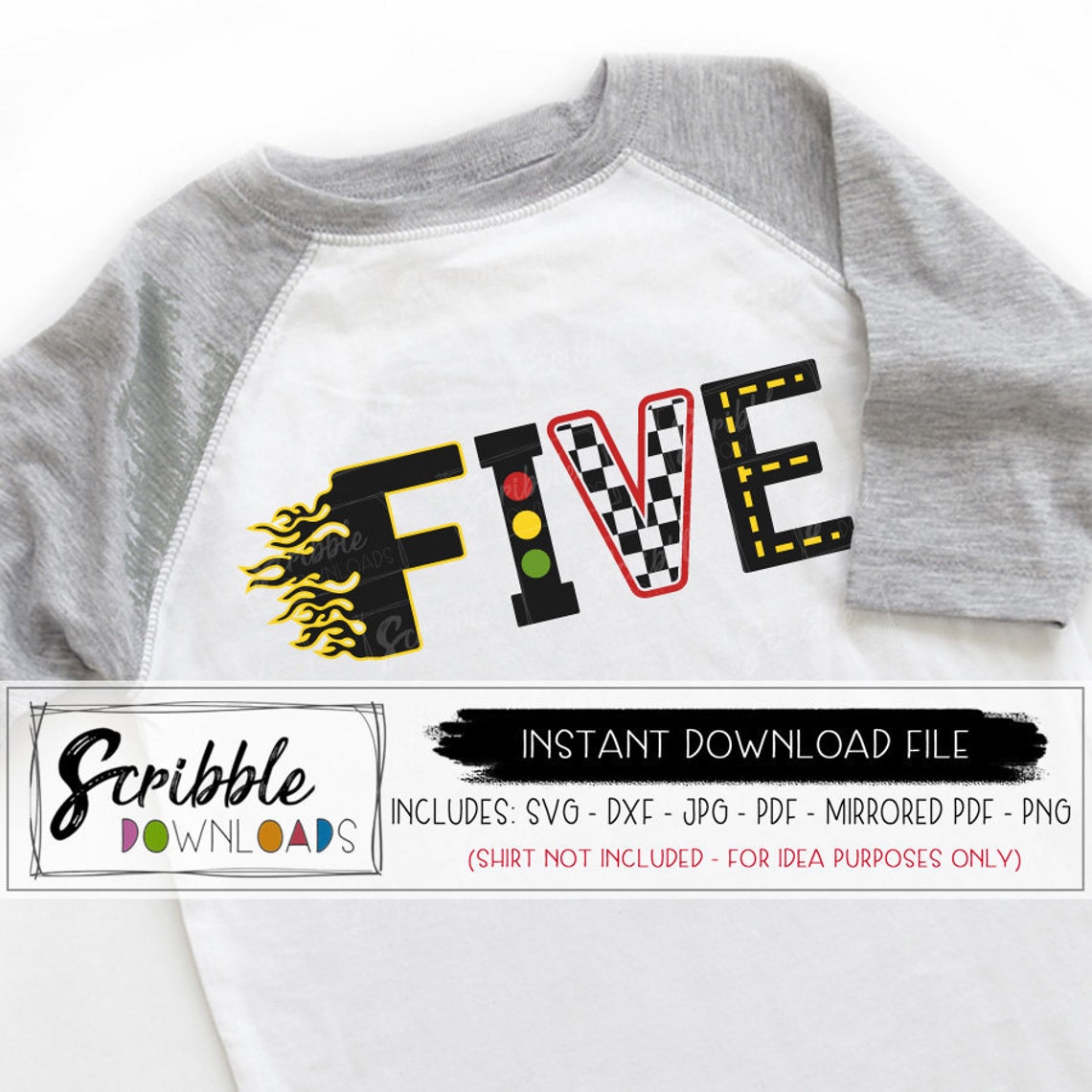 Cars 5 Five Racecar Svg Party 5th Svg Fifth 5 Birthday | Etsy