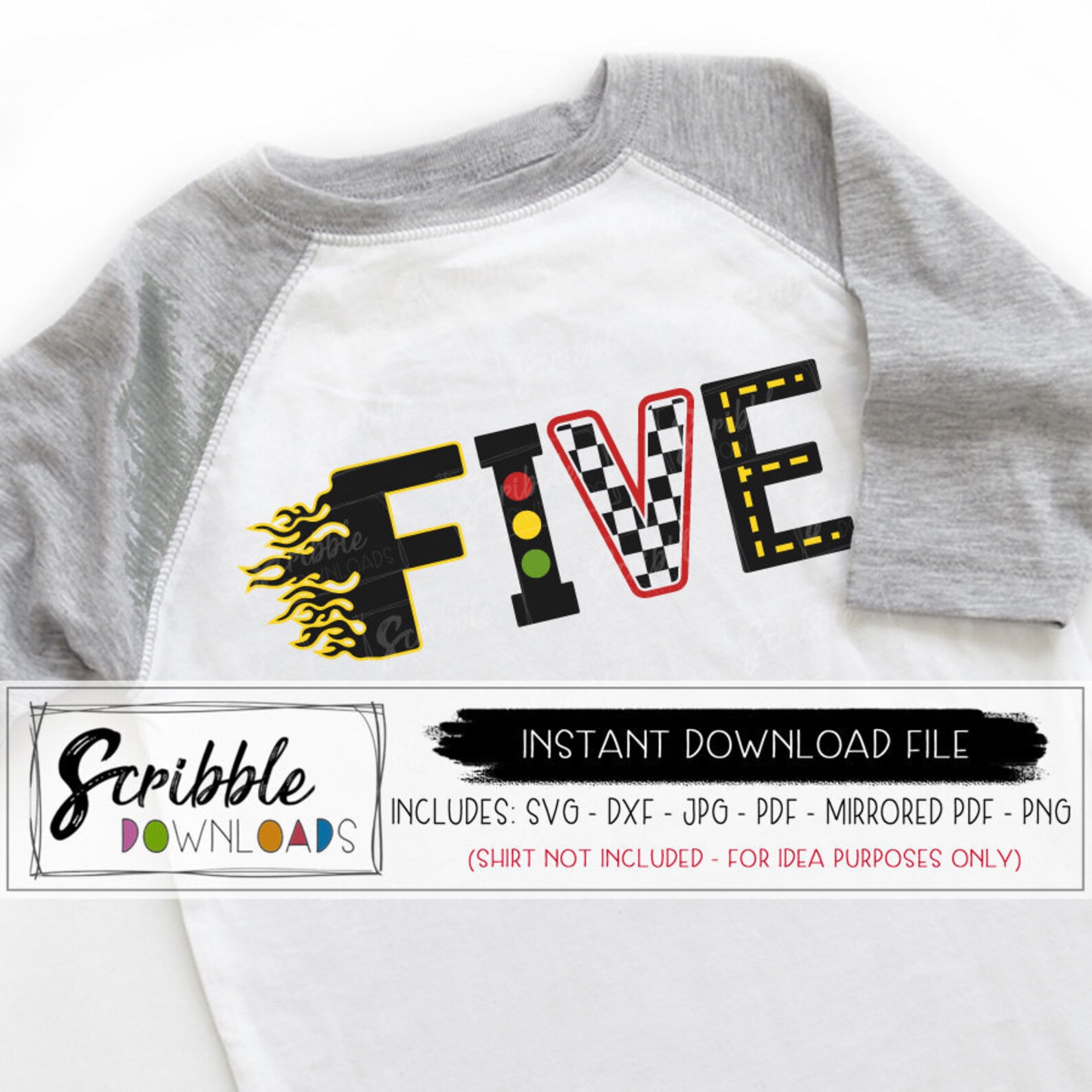 Cars 5 Five Racecar Svg Party 5th Svg Fifth 5 Birthday | Etsy