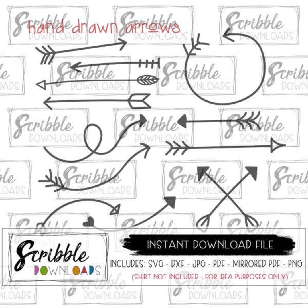 Arrows Svg Hand Drawn Tribal Arrow Dxf Cut Files Cricut - Etsy
