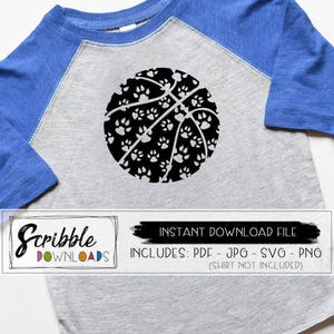 SVG Paw Print Basketball Mascot Instant Download - Paw Svg - Bobcat Svg ...