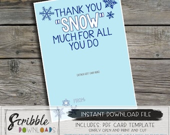 Printable CHRISTMAS Appreciation Gift Card Holder. Thank You - Etsy