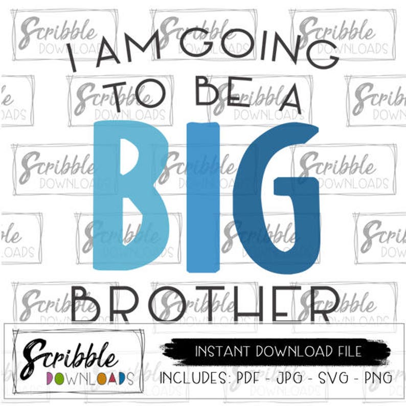 Going to Be a Big Brother SVG Digital Bro Cut File - Etsy