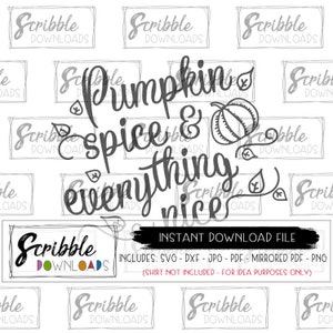 Pumpkin Spice Svg Fall Autumn Svg Dxf Iron on Pdf Silhouette Cricut Cut ...