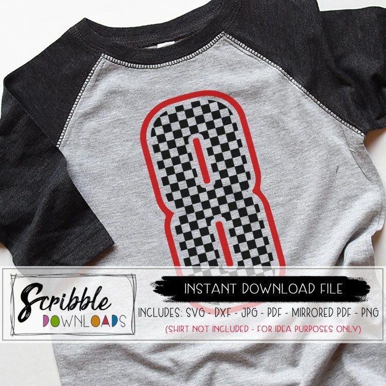 Race Car 8 Svg Eight Svg Cars Party 8th Svg Bday 8 Birthday Checkered ...