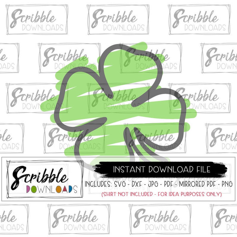 Shamrock Svg St Patricks Day Svg Clover Hand Drawn Silhouette | Etsy