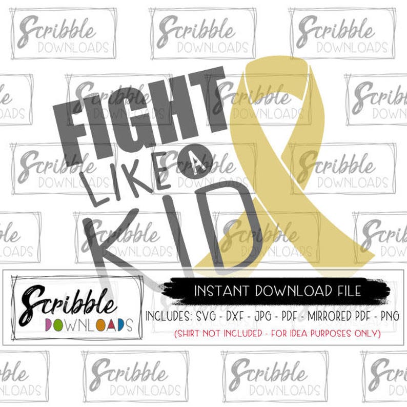 Cancer svg childhood cancer gold fight like a kid svg vector | Etsy