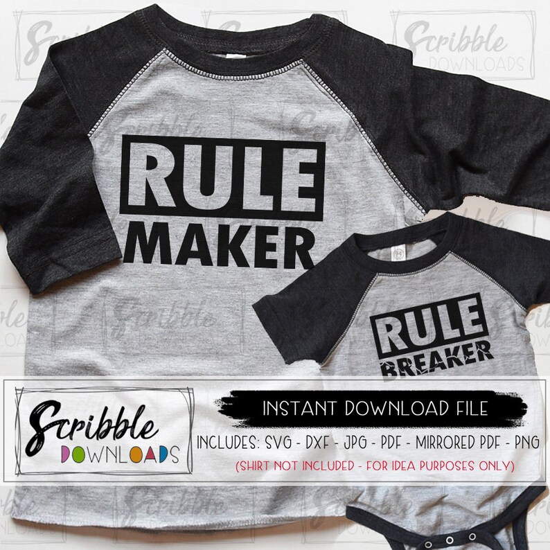 Rule Maker Breaker Svg Dad and Me SVG Mom and Me Diy Iron on Shirt Dad ...