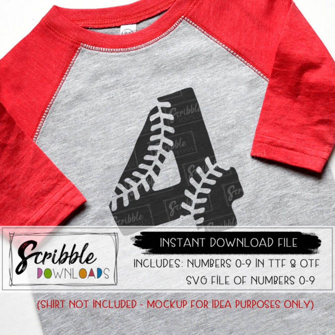 Baseball Numbers SVG Baseball Font TTF OTF True Type Font Softball ...