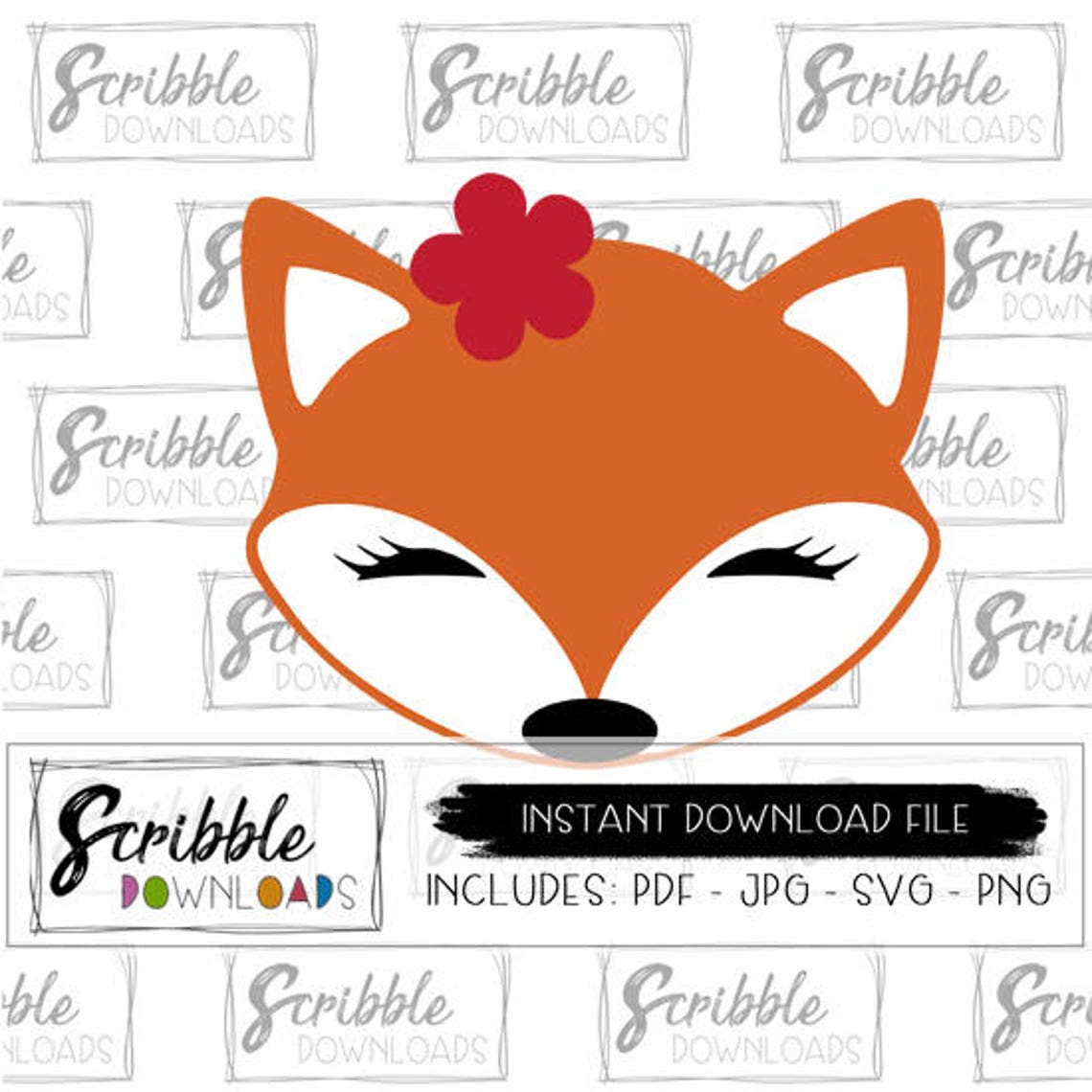 Fox SVG girl fox svg printable instant download animal svg | Etsy