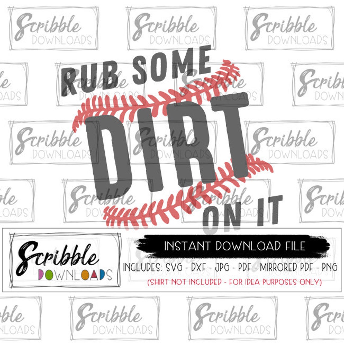 BASEBALL SVG Rub Some Dirt on It Boy Girl Softball DXF Mom Fan Iron on ...