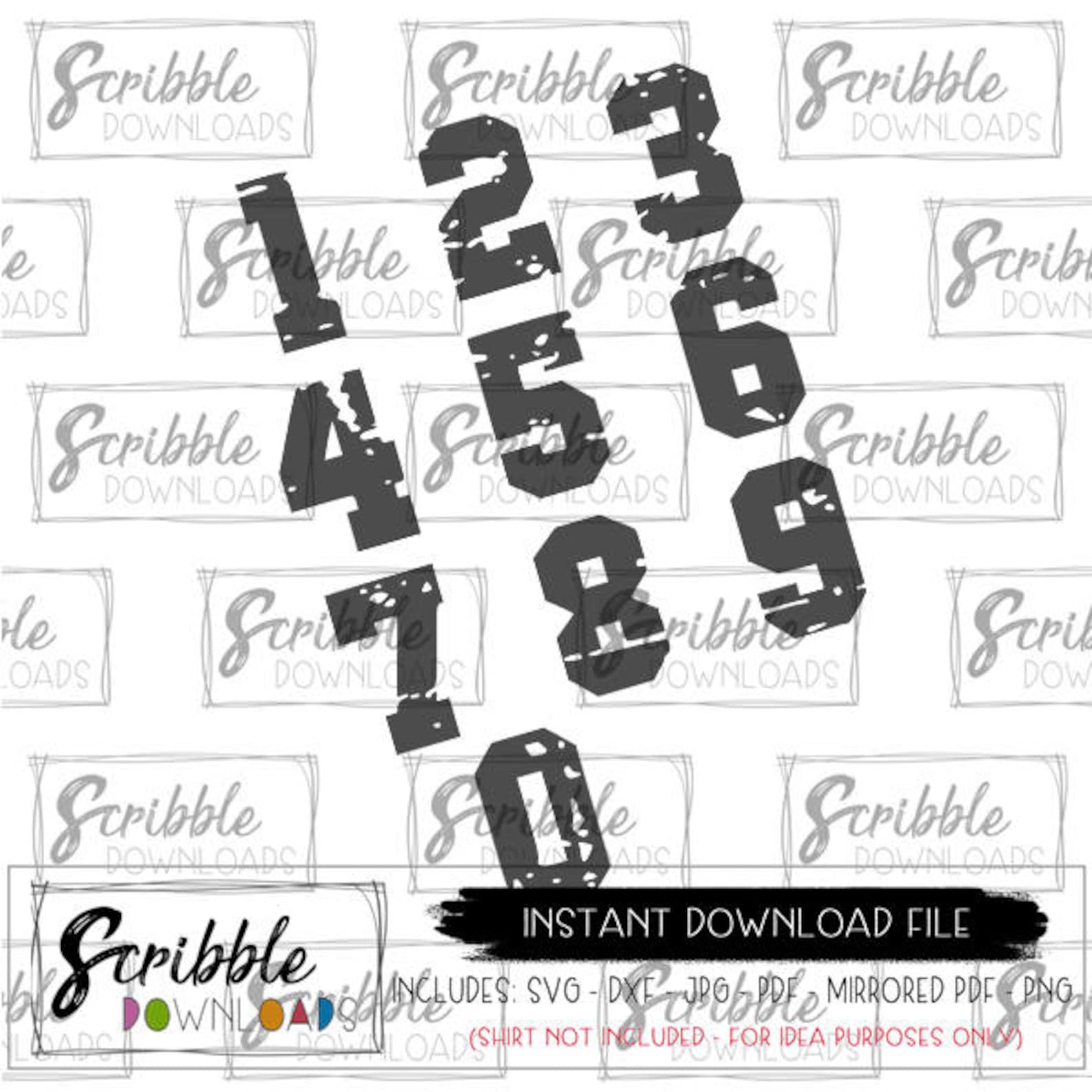 Numbers Distressed SVG Distressed Sports Numbers 0 1 2 3 4 5 6 - Etsy