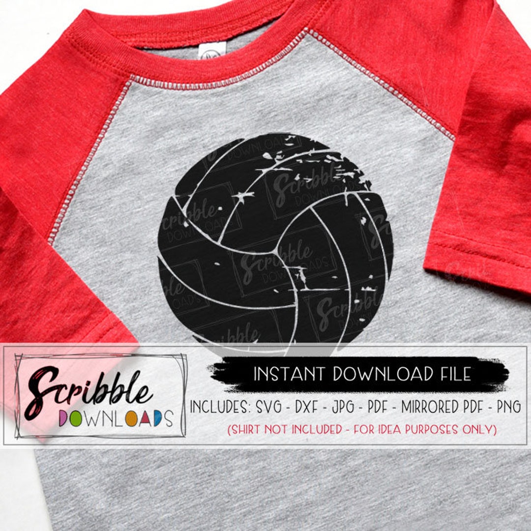 Volleyball SVG DXF Distressed Volleyball Instant Download Clipart ...