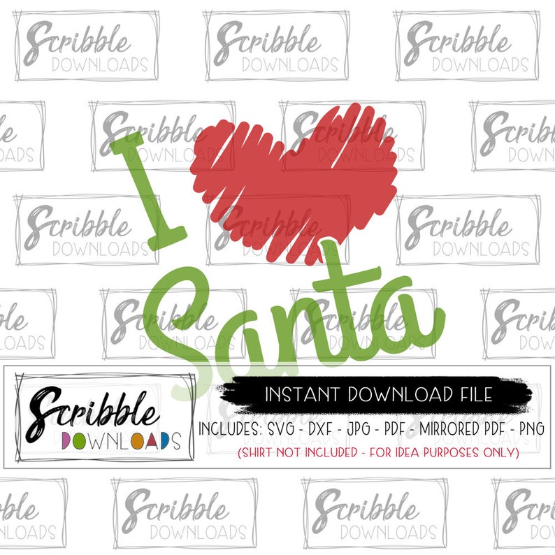 Christmas Svg I Love Santa Svg Matching Family Dxf SVG Silhouette ...