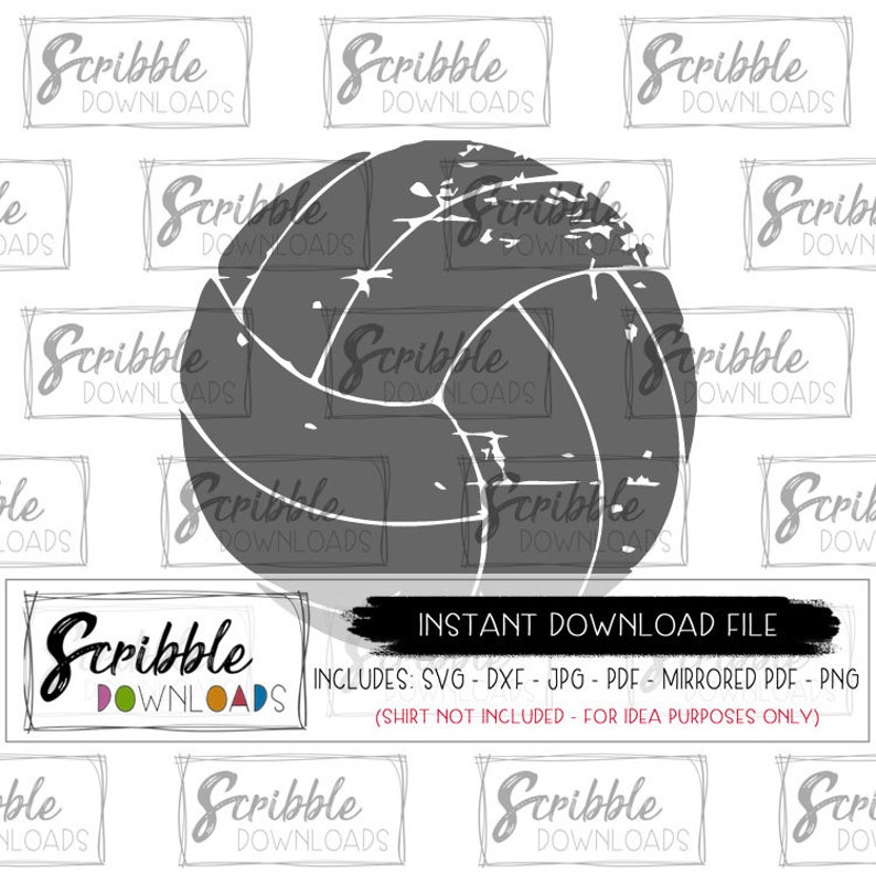 Volleyball SVG DXF Distressed Volleyball Instant Download | Etsy