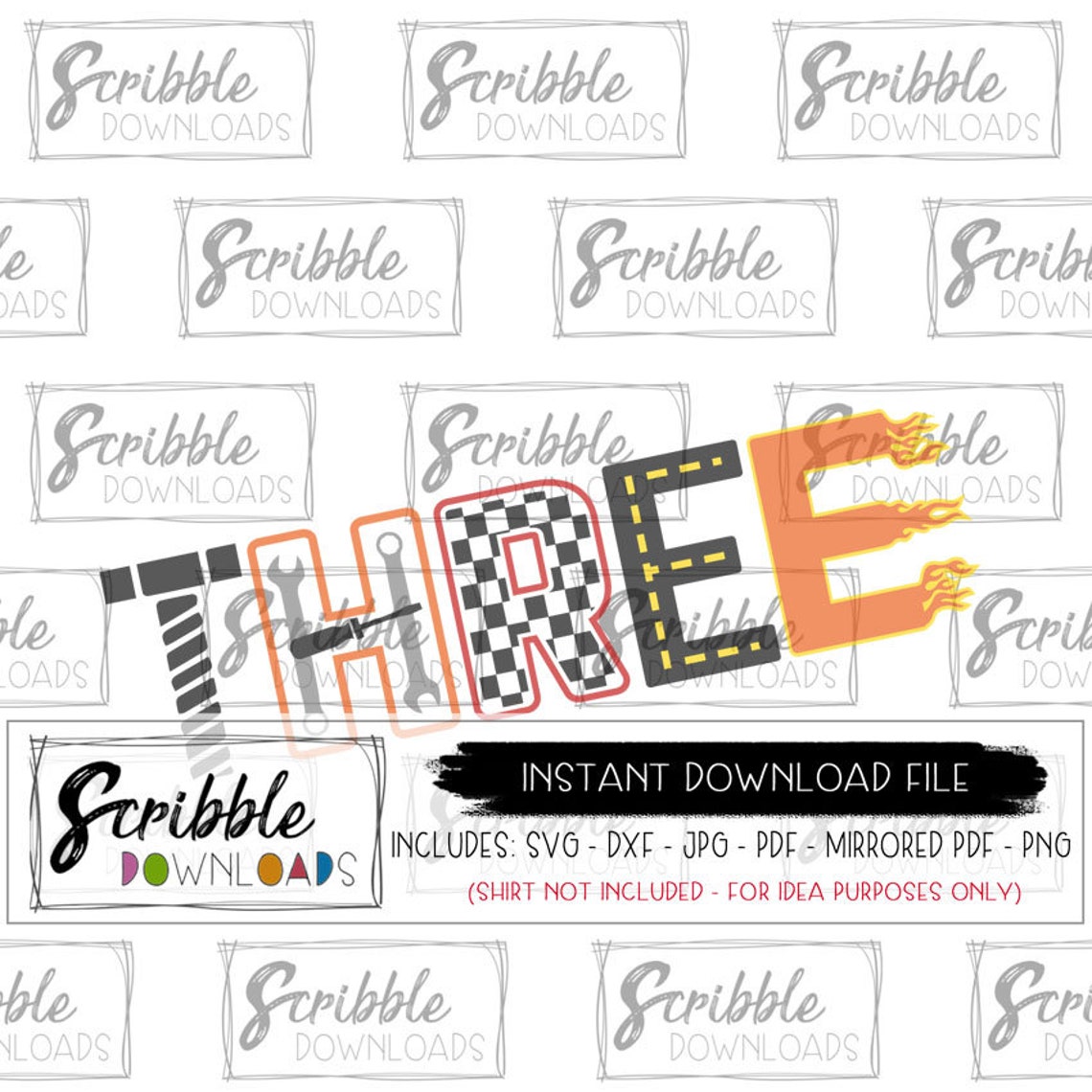 Cars 3 Three Racecar Svg Party 3rd Svg Third Birthday | Etsy