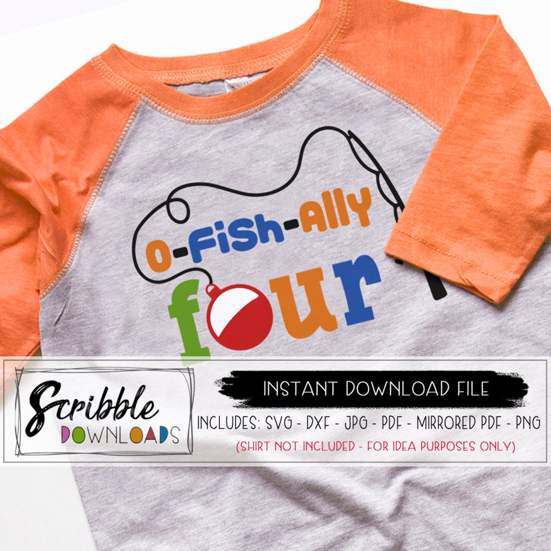 O FISH ALLY 4 Four 4th Fourth Svg Birthday Fishing Fish Swim Party Cut ...