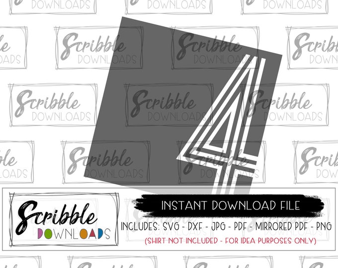 Number 4 Sticker Retro Rainbow Numbers 4th Birthday Decal Four Year ...