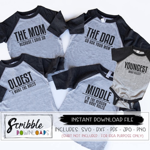 Sibling SVG Oldest Child Middle Child Youngest Child Cut - Etsy