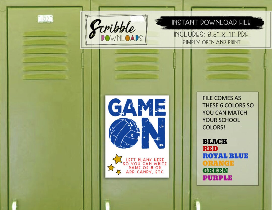 Volleyball Locker Decoration Printable SIGN Sports School Team PDF ...