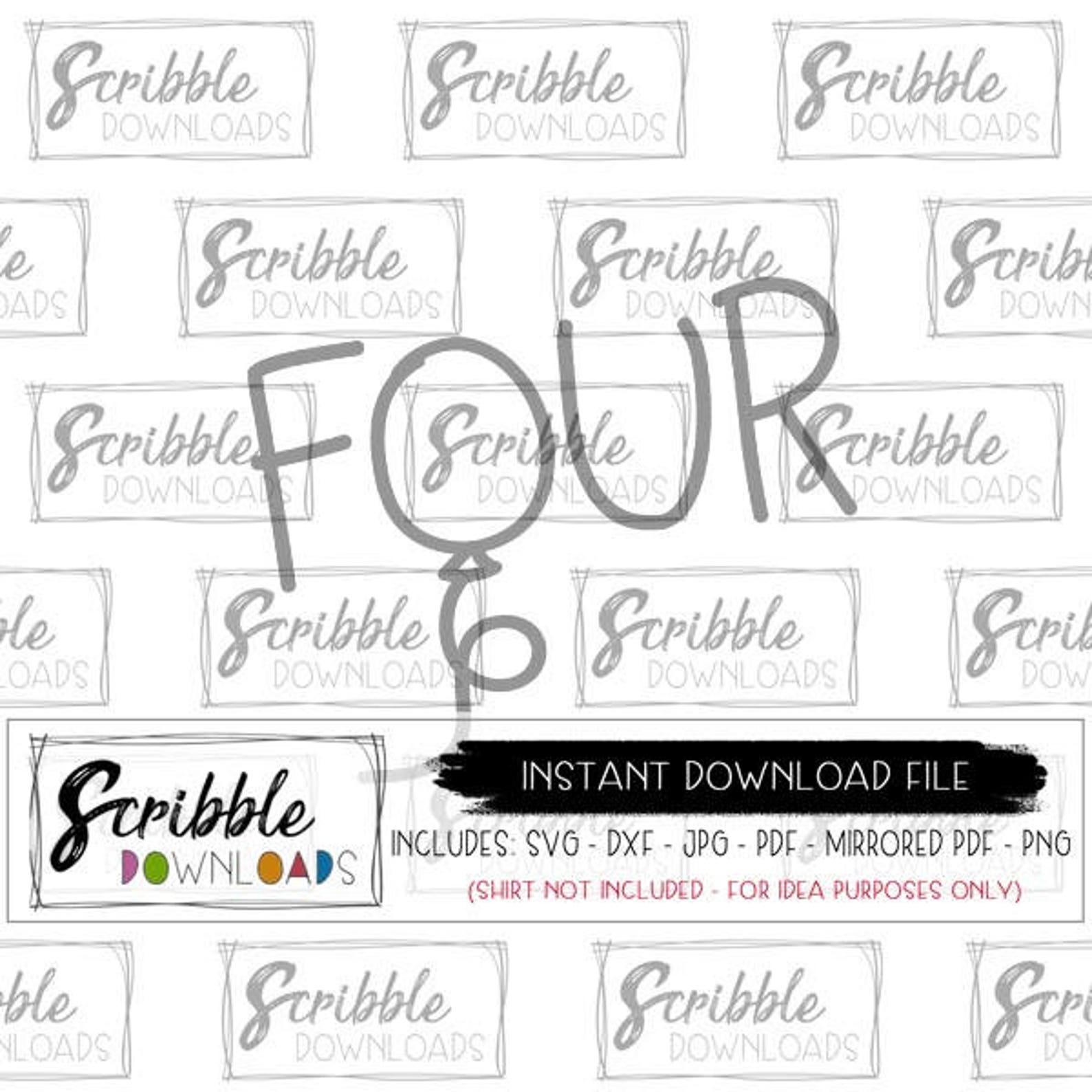 Four 4 birthday svg toddler svg Birthday dxf balloon party | Etsy