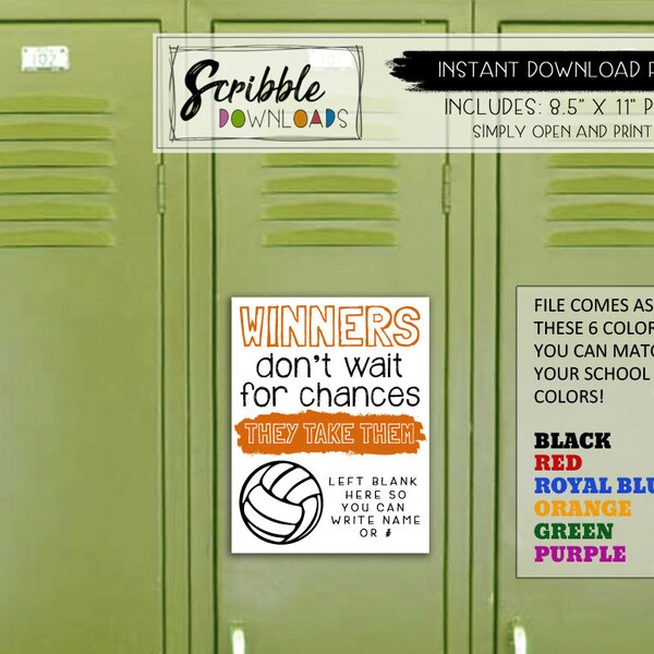 Volleyball Locker Signs - Etsy