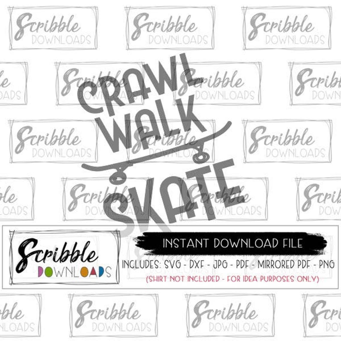 Crawl Walk Skate Svg Skater Baby Shirt Iron on Printable - Etsy