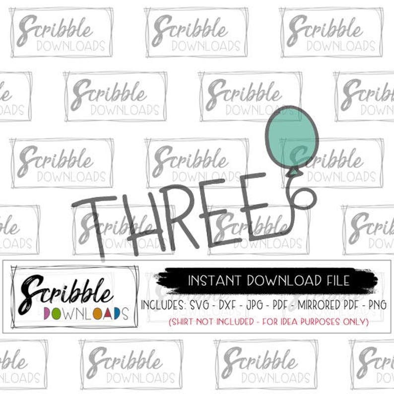 3RD Three 3 Third Birthday Svg Dxf Balloon Party Bday Svg Girl - Etsy
