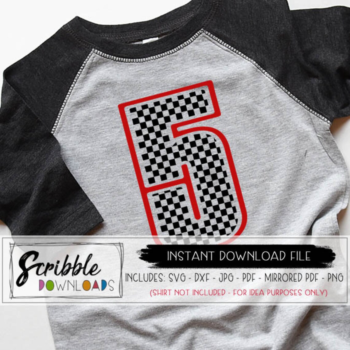 Race Car 5 Svg Five Cars Party 5th Svg Fifth Bday 5 Birthday Checkered ...