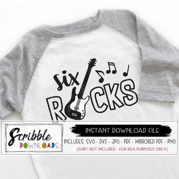 6 Rocks Svg Five 6th Birthday Svg Bday Kids Digital Sixth Cut | Etsy