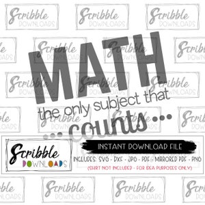 Math Only Subject That Counts Svg Funny Teacher Svg Dxf Vinyl Nerd Geek ...