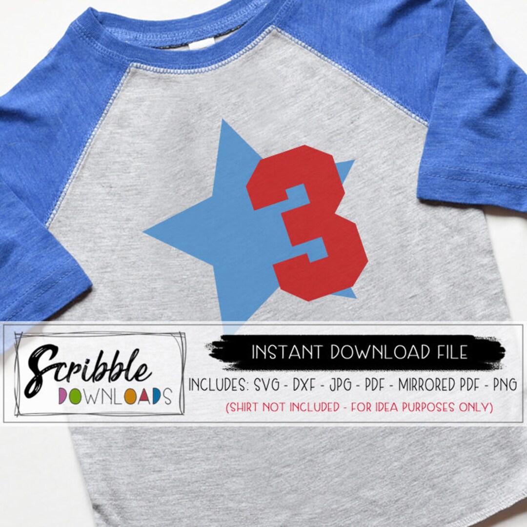 3 Svg Three Svg - Birthday 3rd Svg Third Bday - Allstar 3 Jersey 3 ...