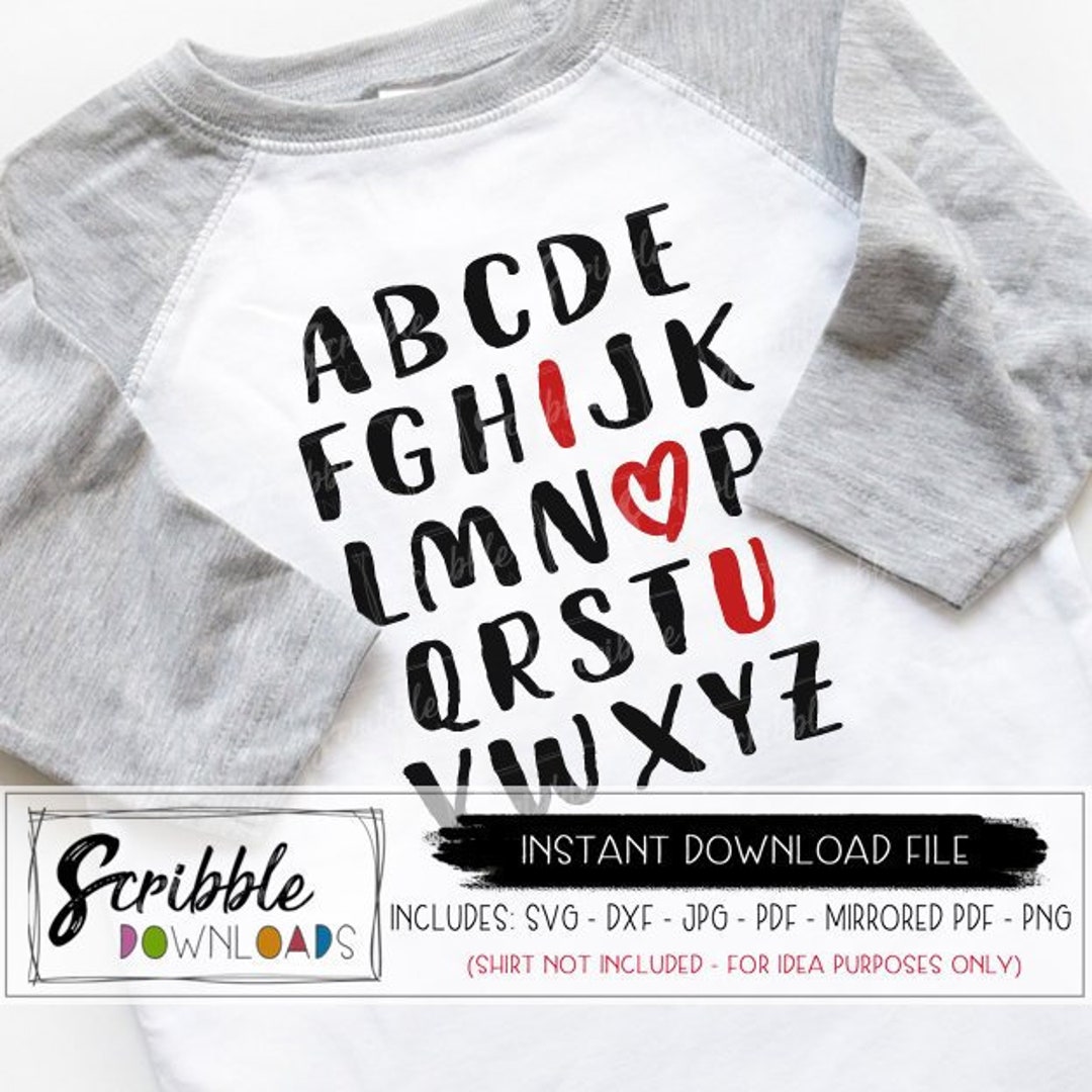 Valentine ABC Svg School Alphabet I Love You Svg Valentines Boy Girl ...