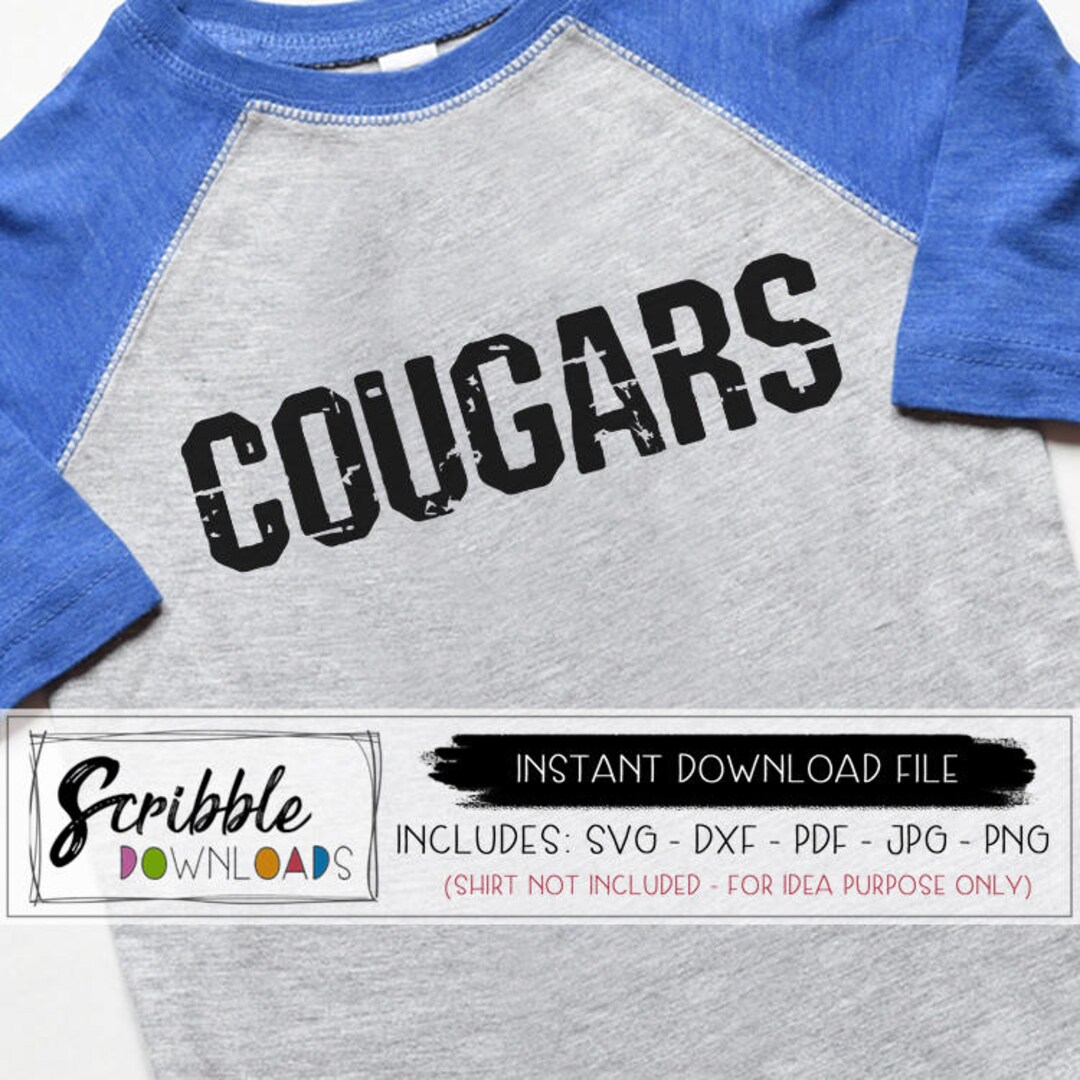 Cougars SVG - Distressed Sports Svg - Grunge - Cougars Svg Cougars ...