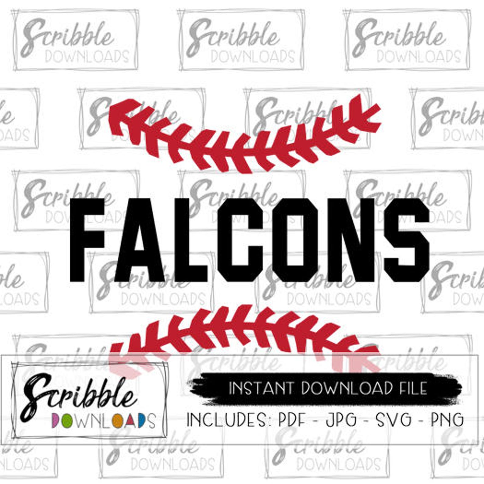 Baseball SVG Falcons Mascot Instant Download Baseball Iron | Etsy