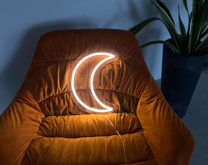 Neon Signs Moon Neon Sign, Led Gift, Glow in the Dark Led Neon Sign ...