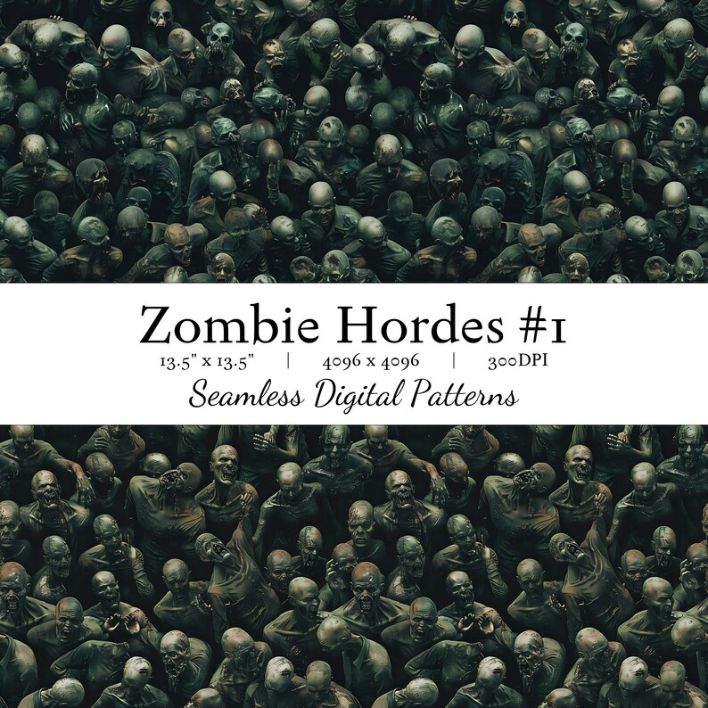 Zombie Hordes 1 High Quality Seamless Print PNG Digital Print - Etsy