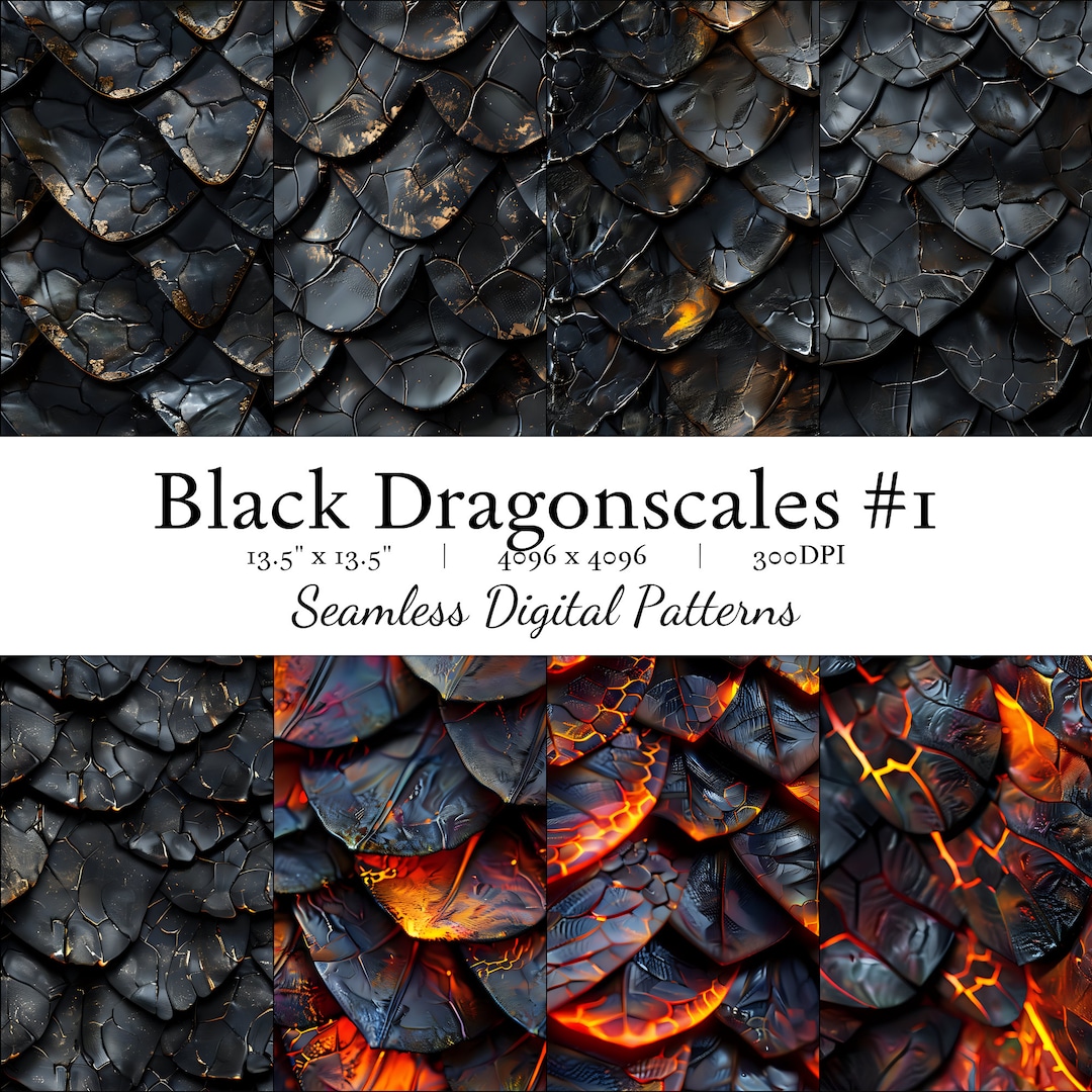 Black Dragonscales | High Quality Seamless Print | PNG Digital Print - Etsy